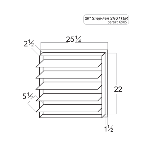 20" Snap-Fan Exhaust Shutter | Fogco Environmental Systems